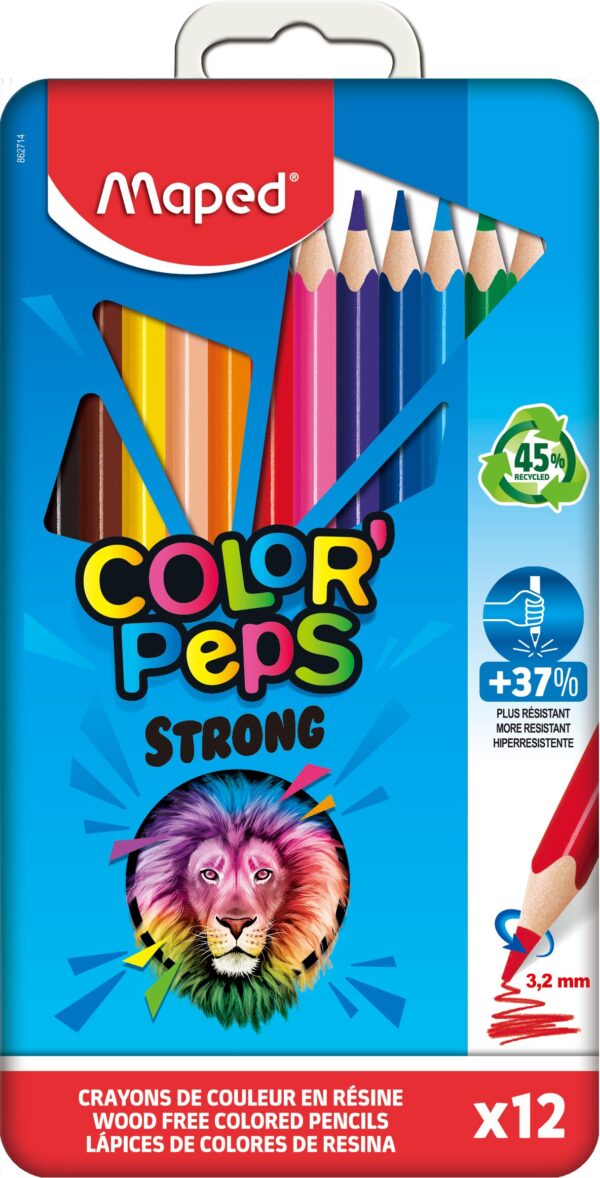 MAPED COLORED PENCILS STRONG X12 METAL BOX – ideal-ways.com
